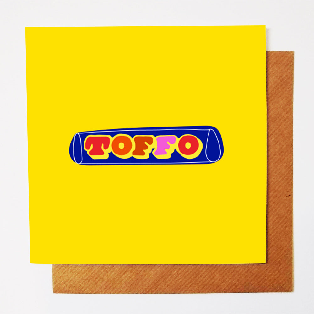 Colourful retro Toffo card | Filthy Soup