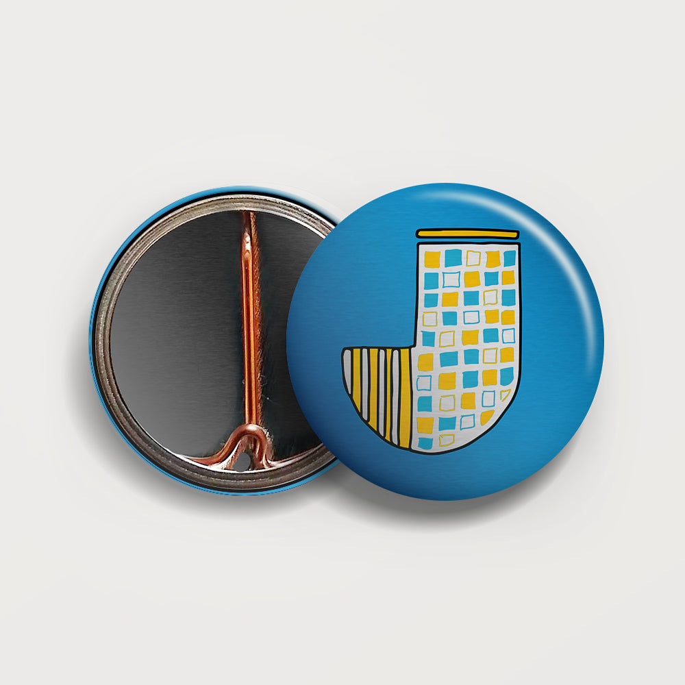 Letter J button badge | Filthy Soup